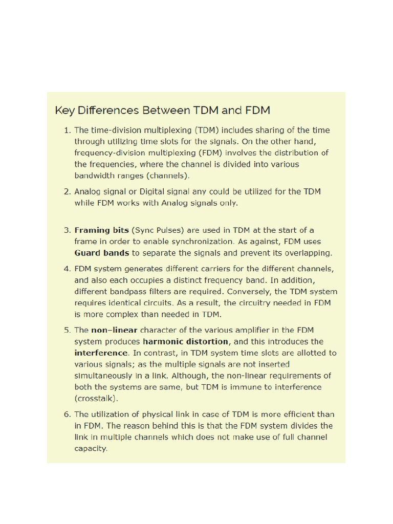 FDM Versus TDM | PDF