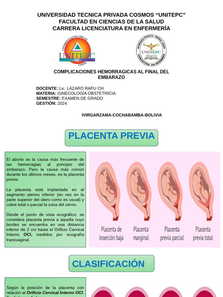 Placenta Previa | PDF | Parto | El embarazo