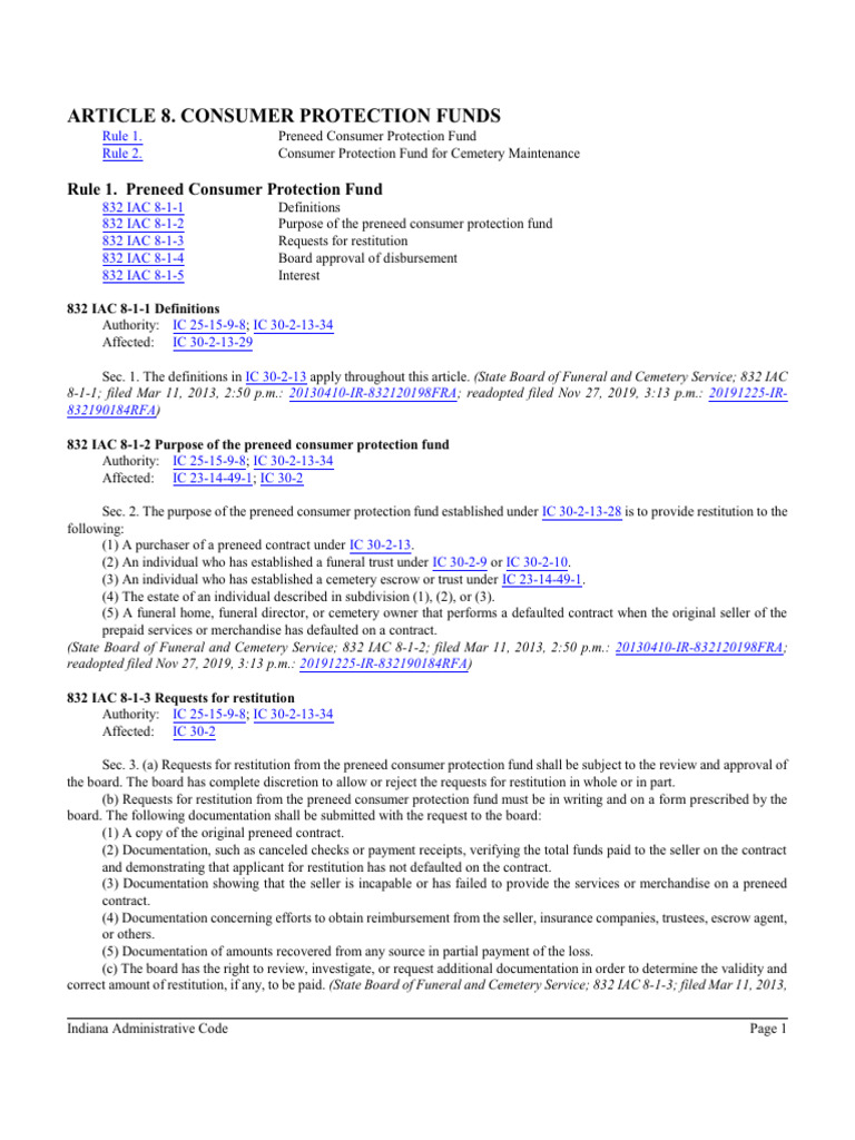 Consumer Protection Funds Overview | PDF | Cemetery | Interest