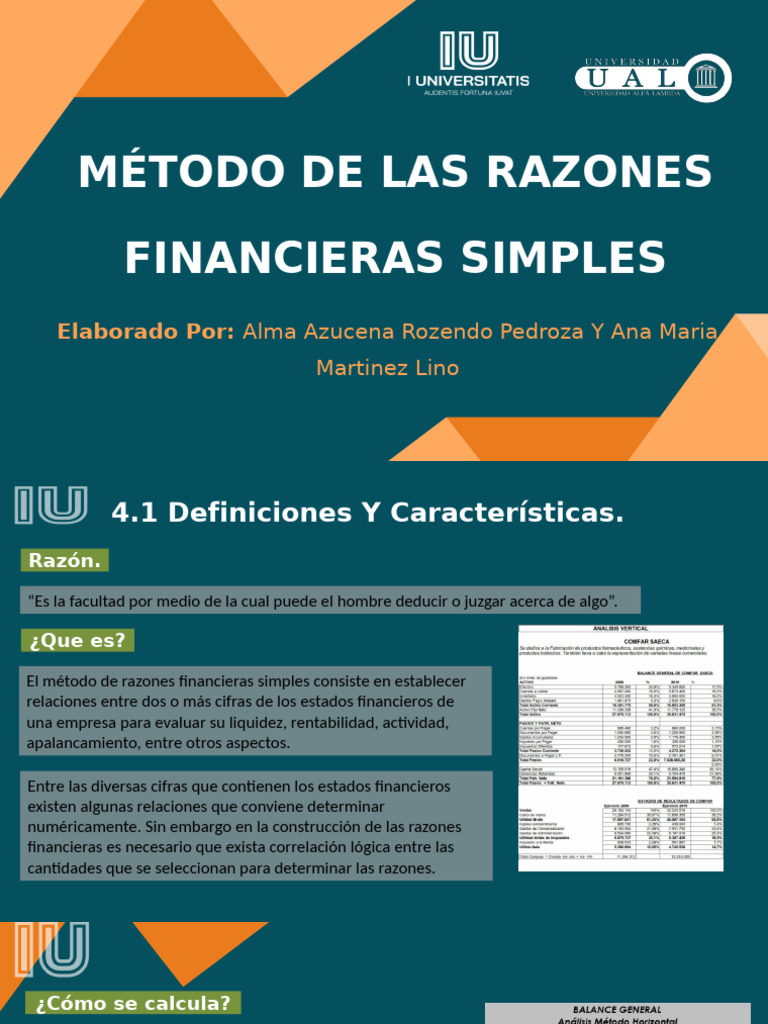 Metodo de Las Razones Financieras Simples | PDF | Ratio financiero | Liquidez de mercado