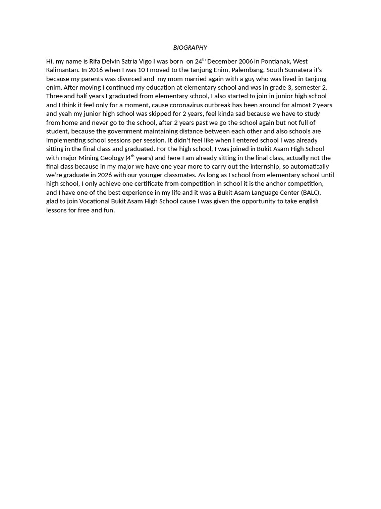 Biography Bahasa Inggris Pdf