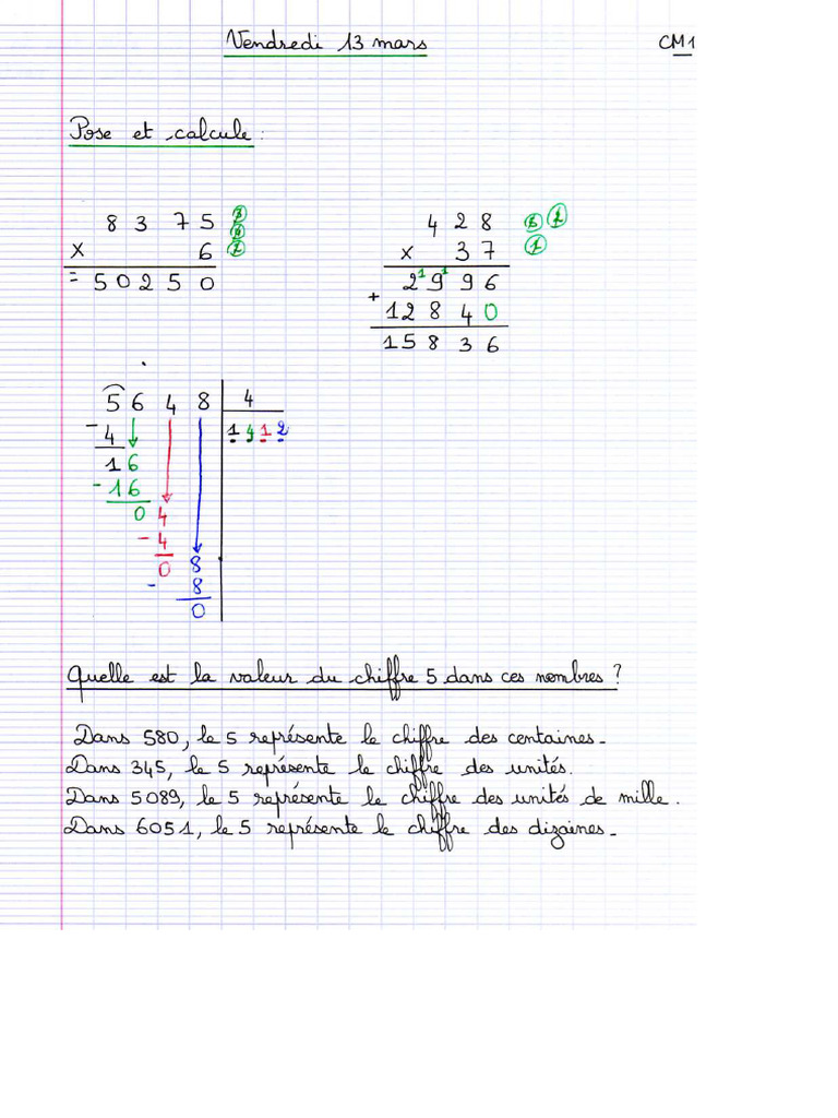 Correction Maths Cm1 A 13.03 | PDF