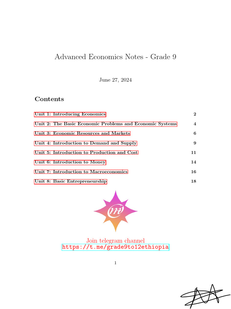 Grade 9 Economics Comprehensive Notes | PDF | Economics | Money