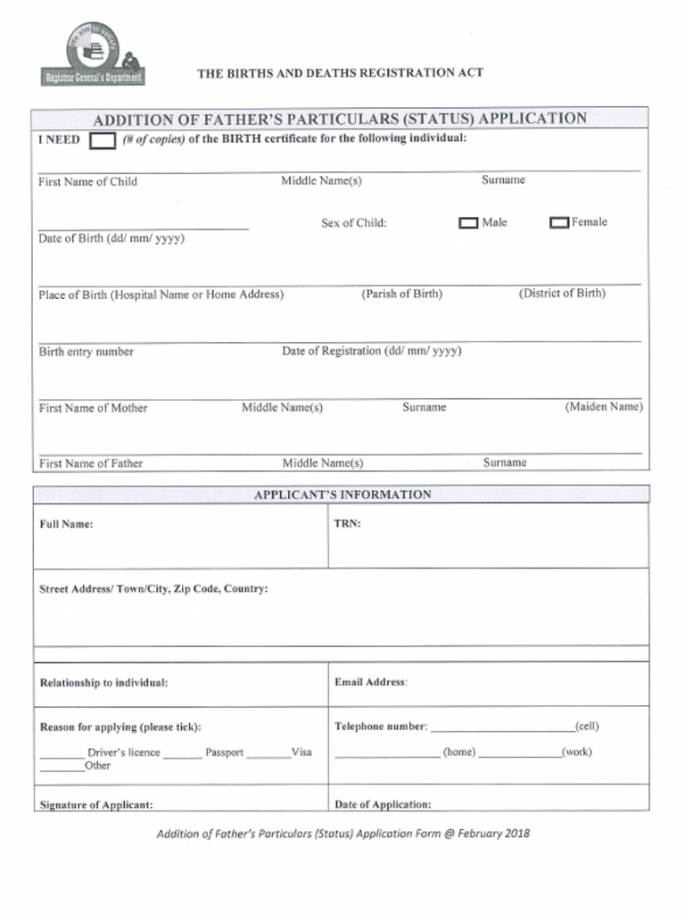 Status Application Form | PDF