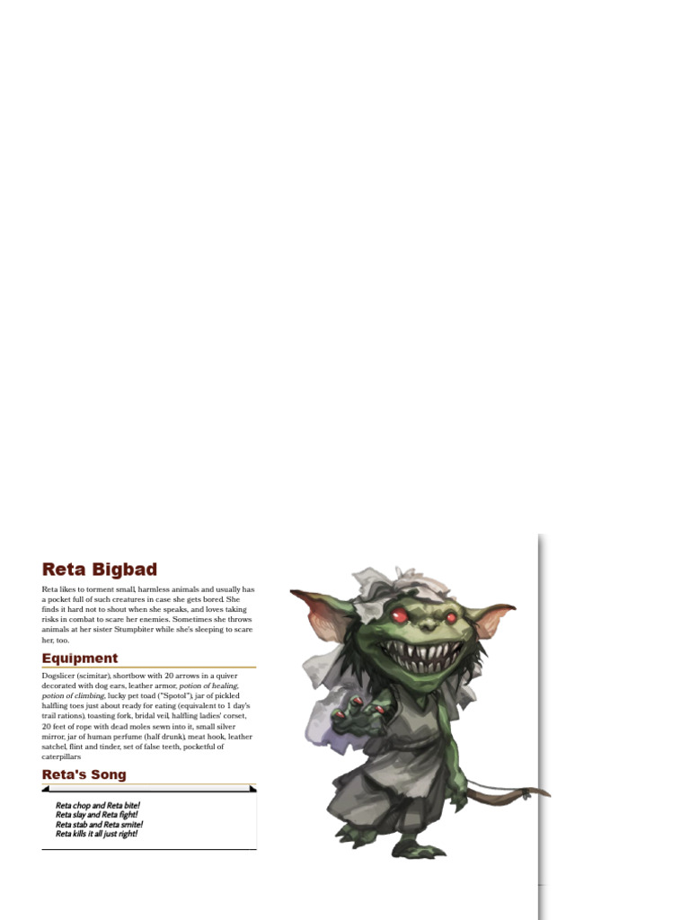 Goblin Character Profiles | PDF