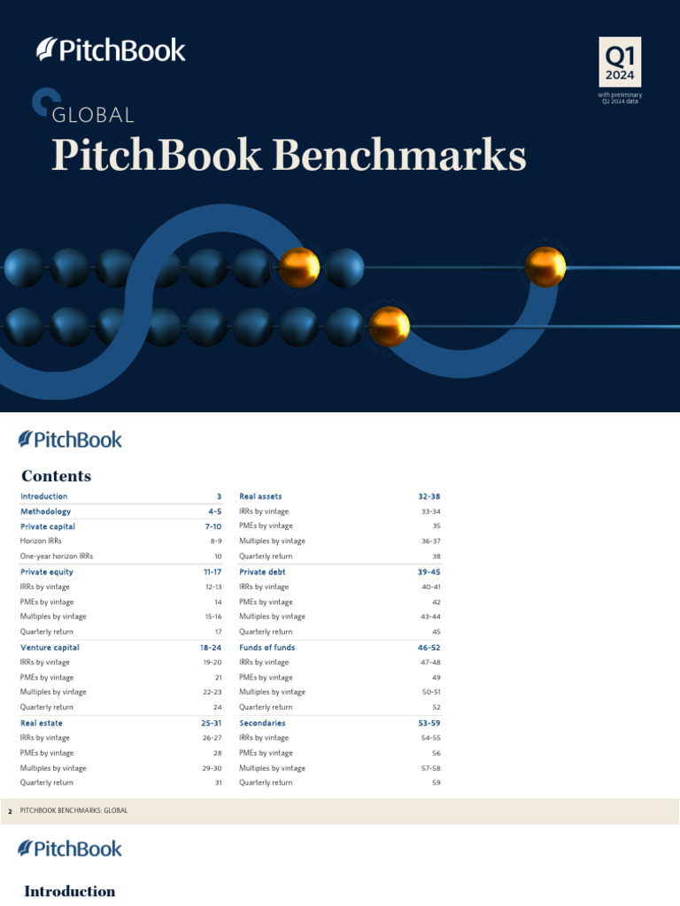 Q1 2024 PitchBook Benchmarks With Preliminary Q2 2024 Data Global | PDF | Investing | Financial ...