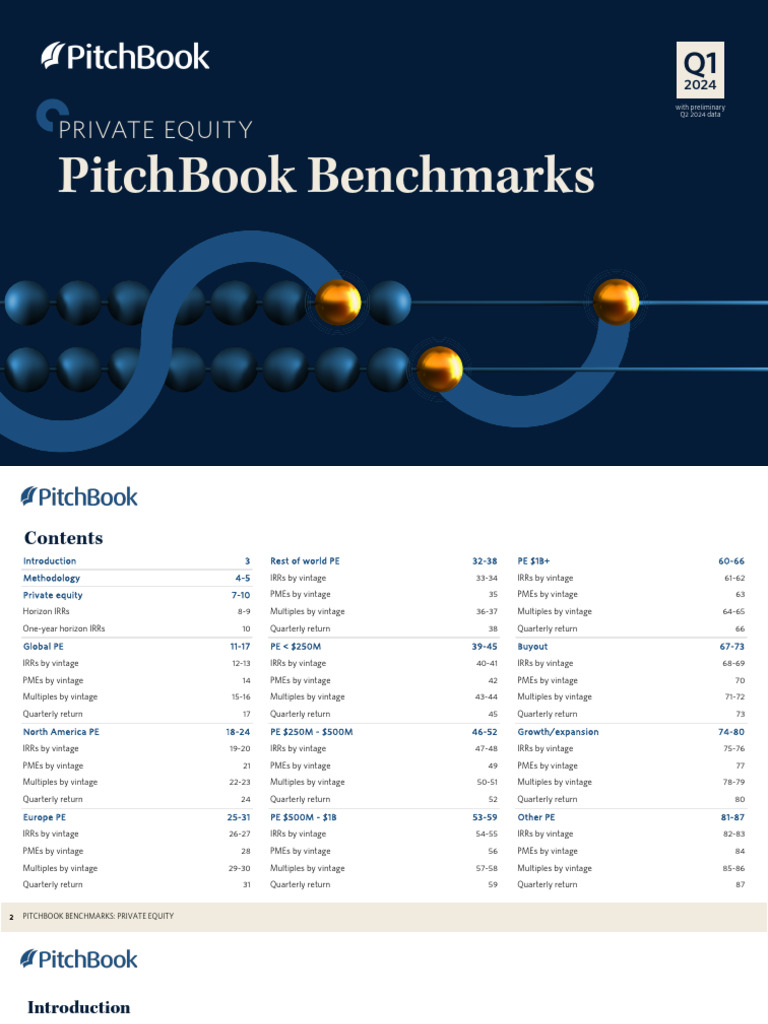 Q1 2024 PitchBook Benchmarks With Preliminary Q2 2024 Data Private Equity | PDF | Investing ...