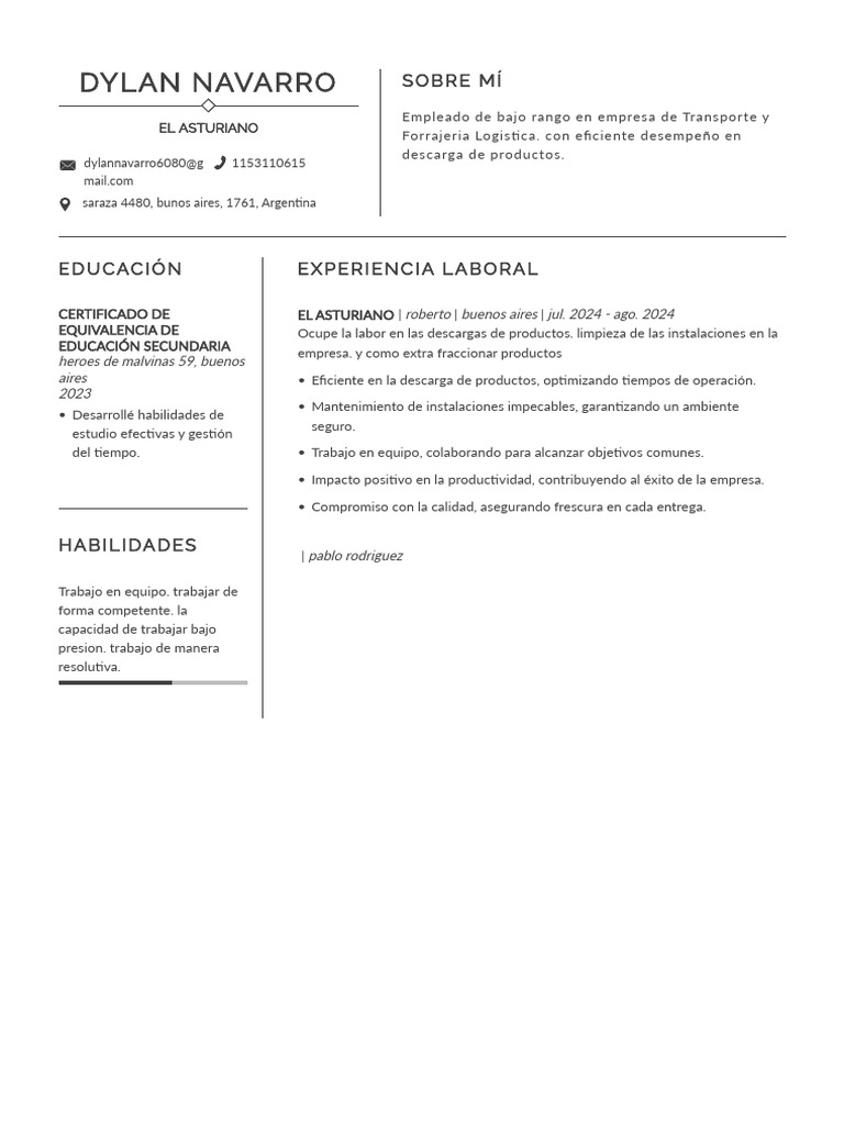 Dylan Navarro: Sobre Mí | PDF