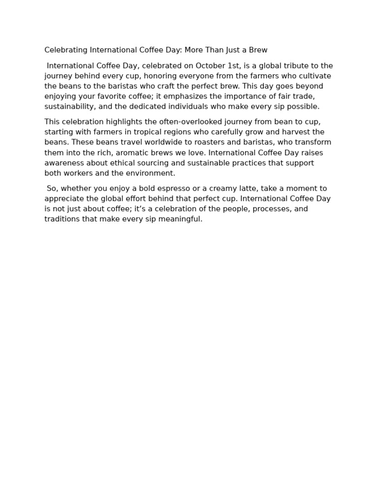 Celebrating International Coffee Day | PDF