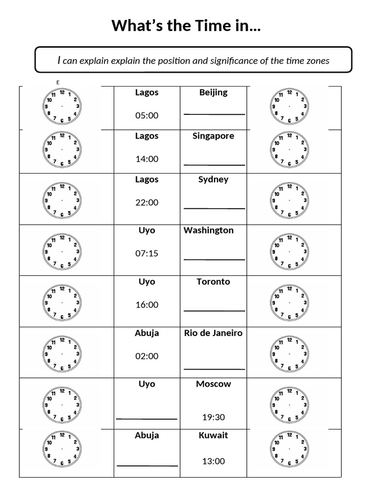 Time Zone Nigerian Context | PDF