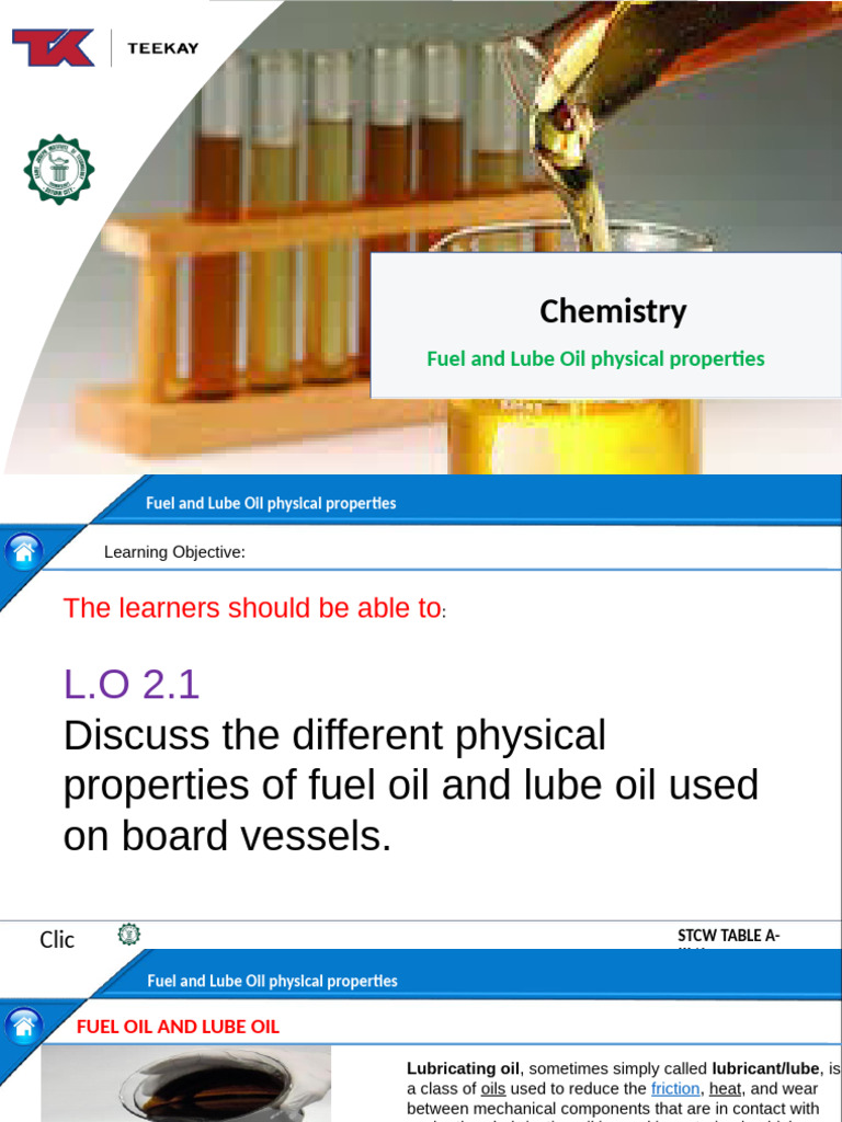 Week 6 Chem Fuel and Lube Oil Physical Properties 1 | PDF | Fuels ...