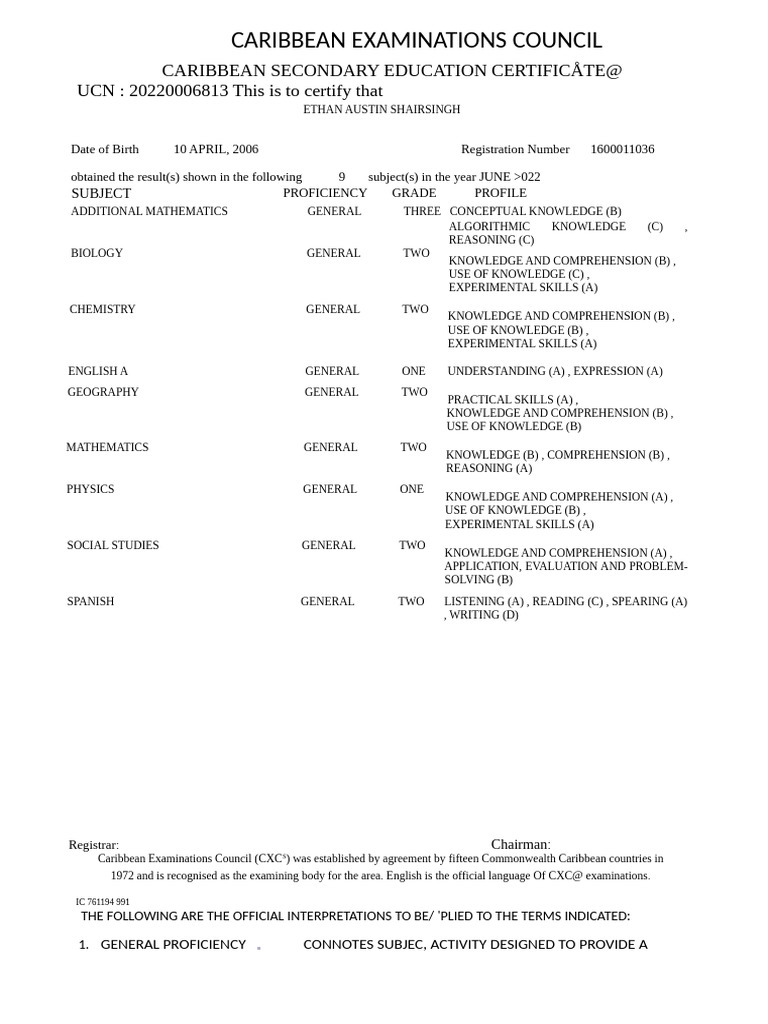 Csec Results Script | PDF | Knowledge
