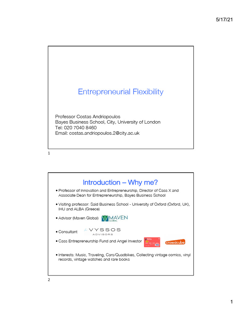 Entrepreneurial Flexibility May 2021 (Handouts) | PDF ...