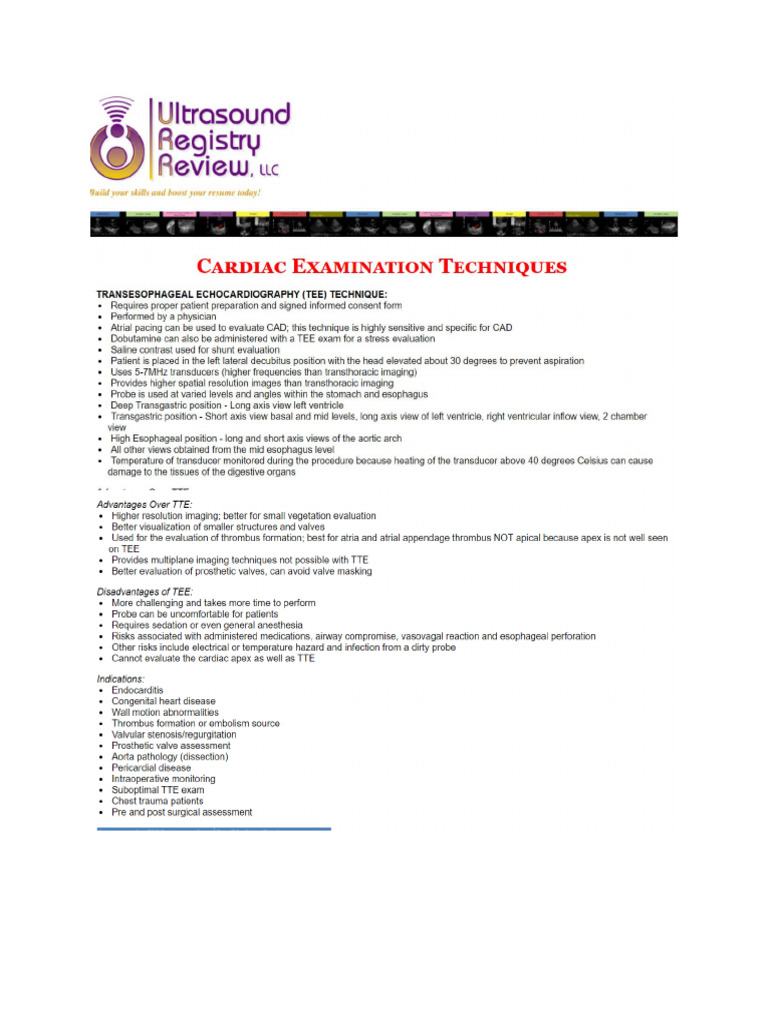 USRR Echo TEE Techniques | PDF