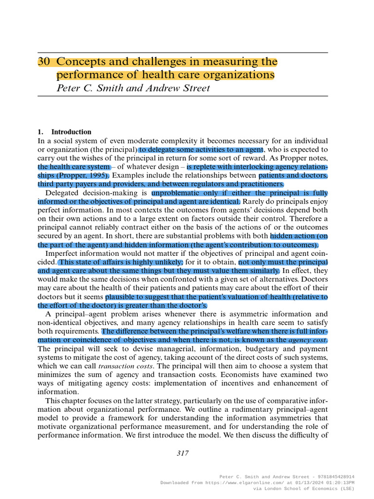 Concepts and Challenges in Measuring The Performance of Health Care ...