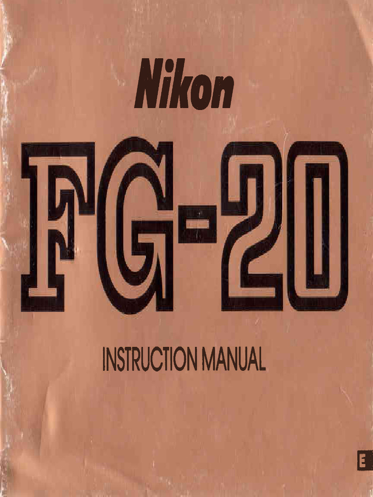 Manual Nikon FG 20 | PDF