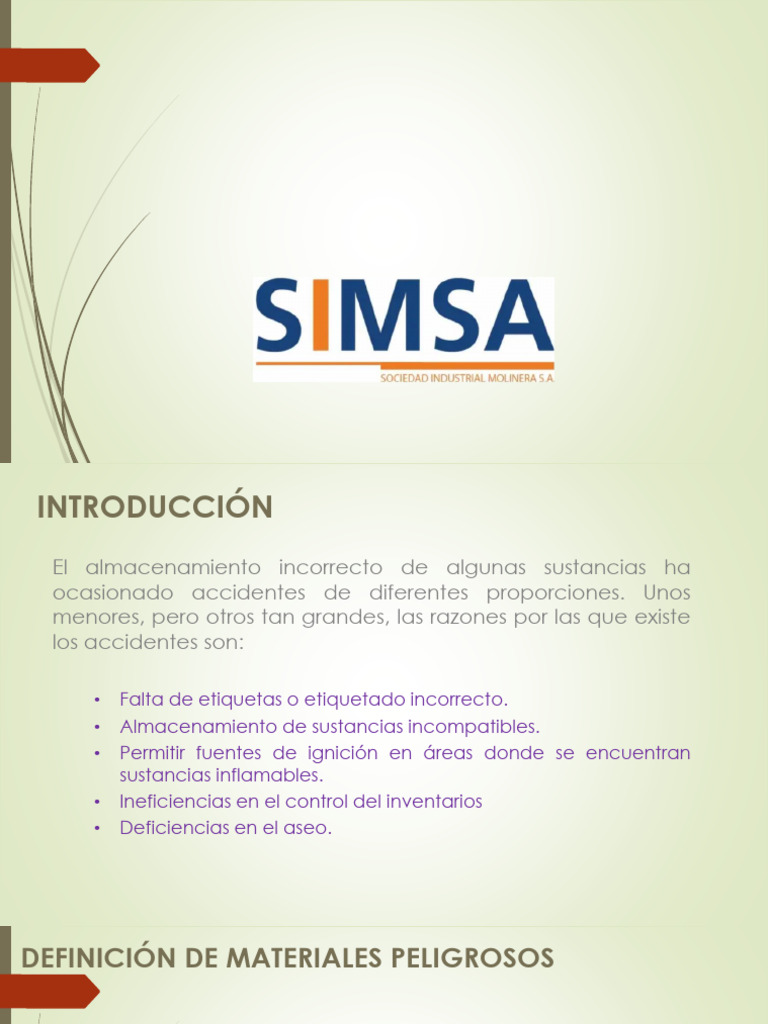 Almacenamiento de Sustancias Peligrosas | PDF | Mezcla | Ciencias fisicas