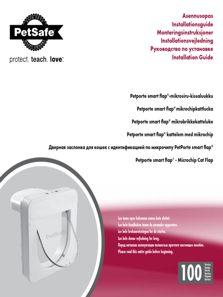 100 Series Microchip Petporte Smart Flap Manual en FI SE NO DA RU | PDF