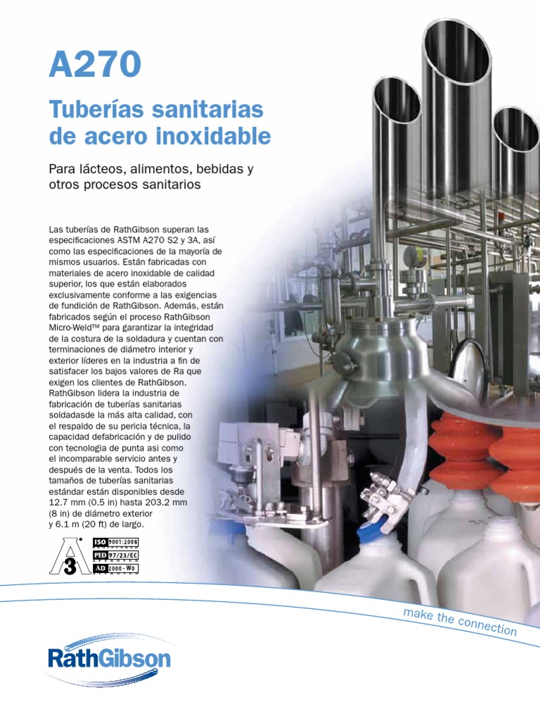 Tuberías Sanitarias RathGibson A270 | PDF | Molibdeno | Tubería ...