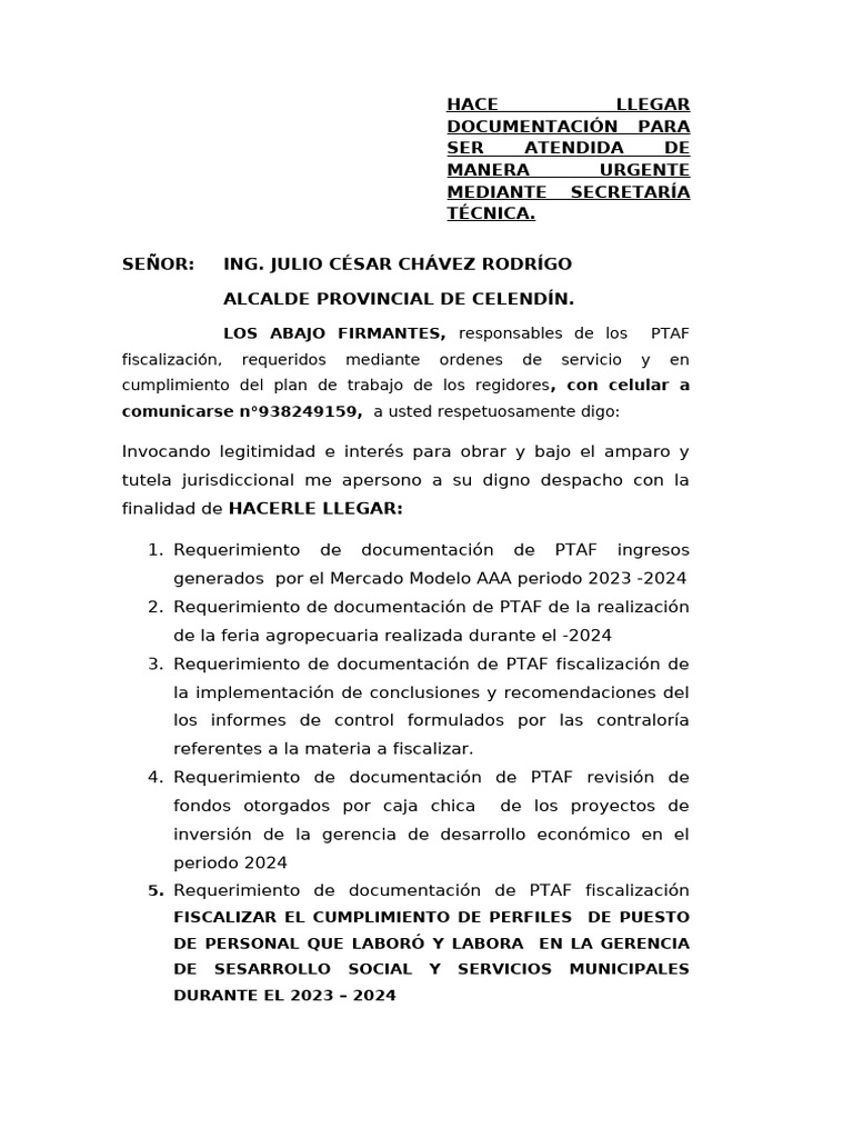 Solicitud de Documentación PTAF 2023-2024 | PDF | Finanzas y dinero ...