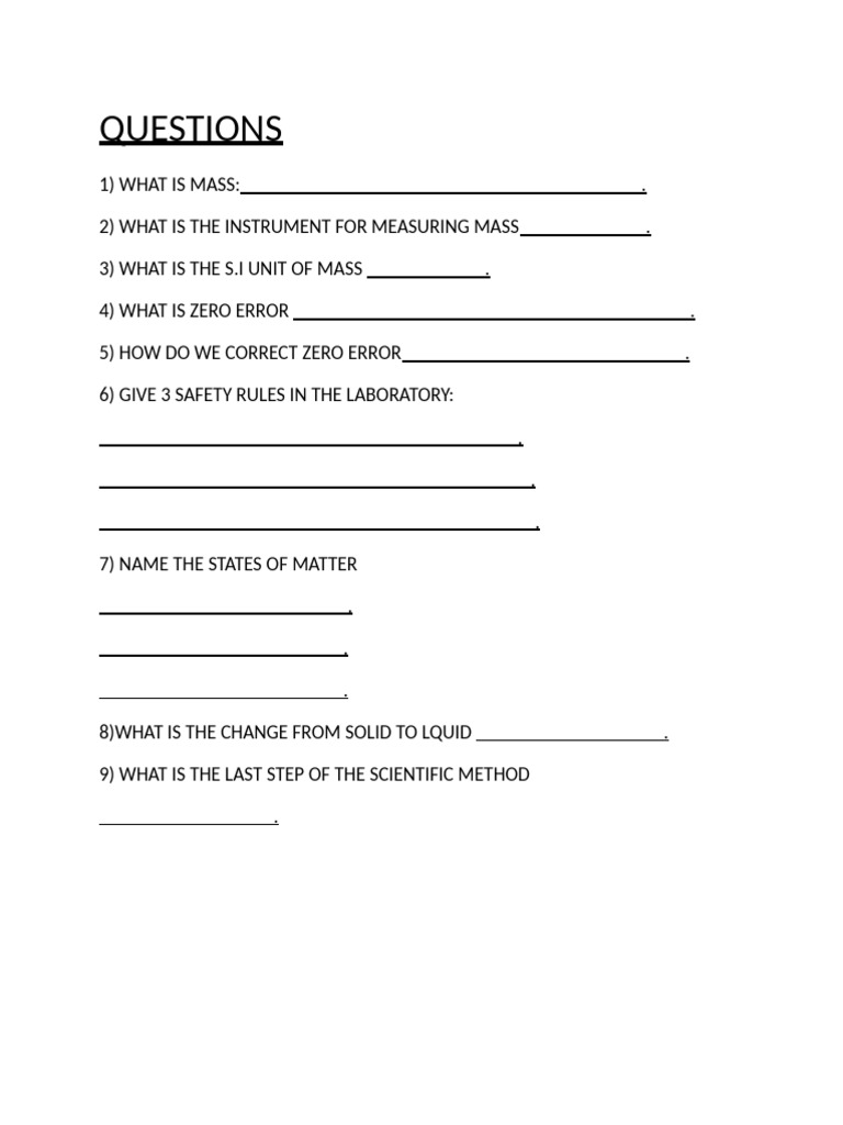 Questions | PDF | Science & Mathematics