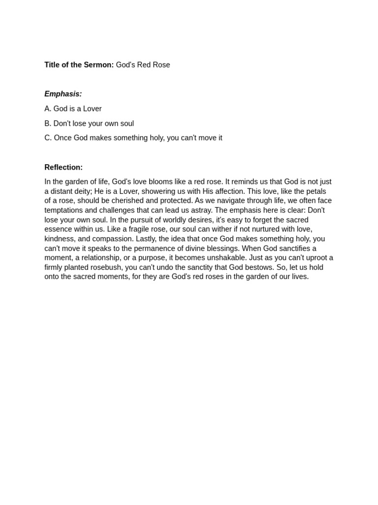 God's Love: A Sacred Red Rose | PDF | Self-Improvement