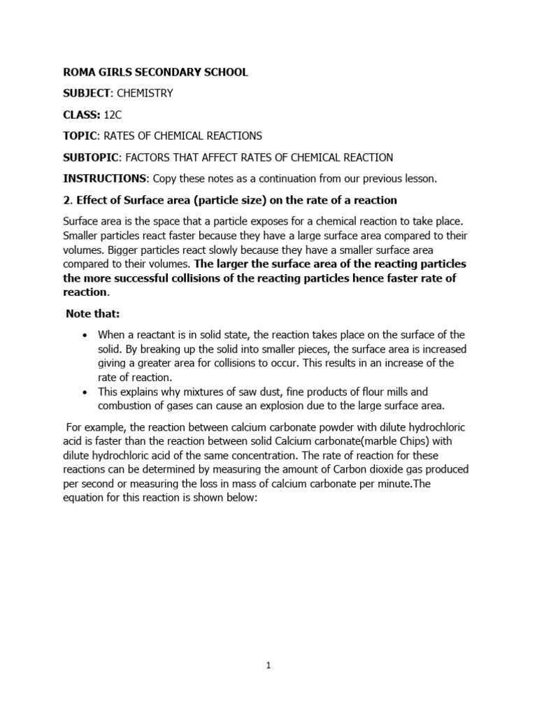 Rates of Reactions | PDF | Reaction Rate | Chemical Reactions