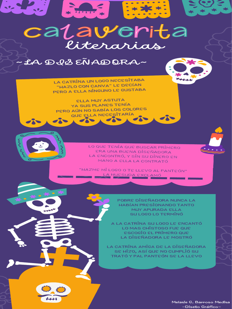 Infografía Calaveritas Literarias Día de Muertos Ilustrada Morada ...