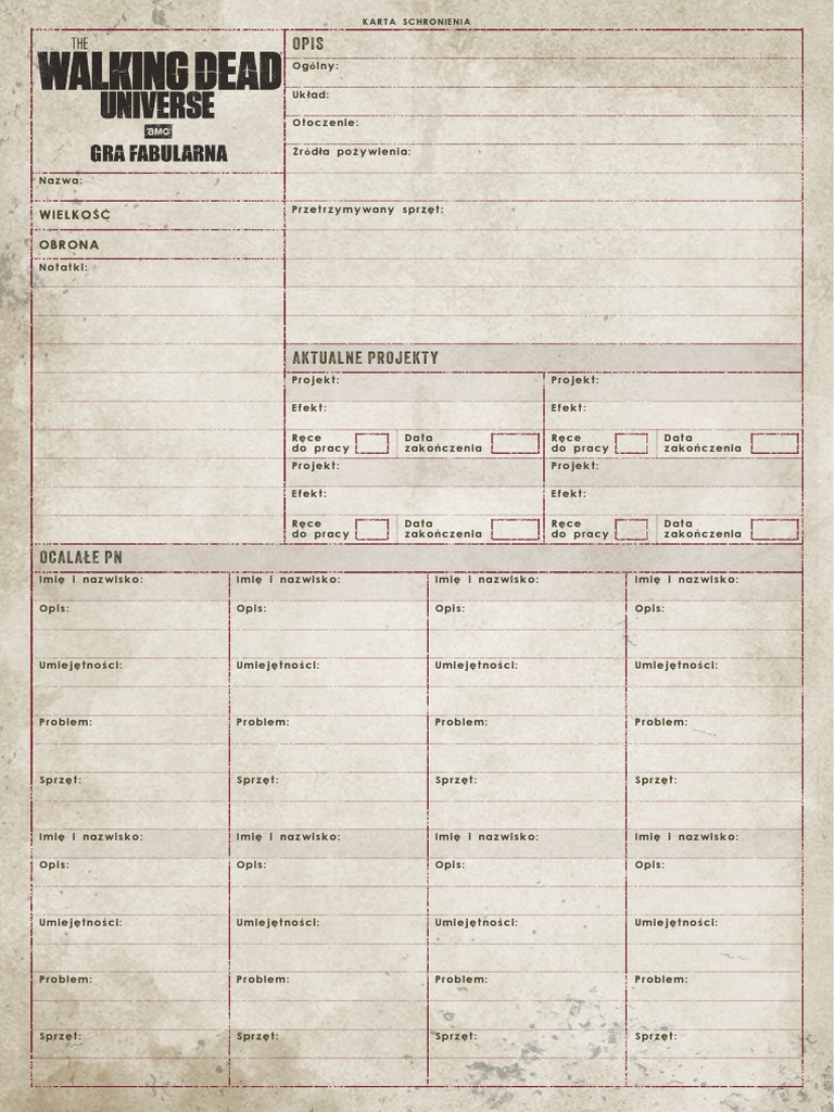 TWD Karta Schronienia | PDF