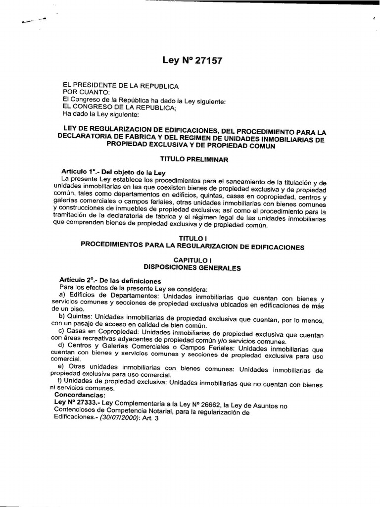 Ley 27157 | PDF