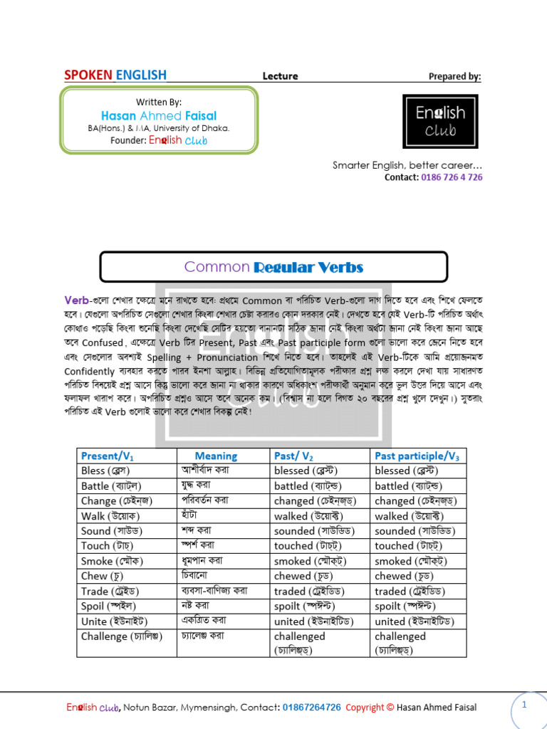 Verbs - Regular and Irregular | PDF | Semantic Units | Linguistic Typology