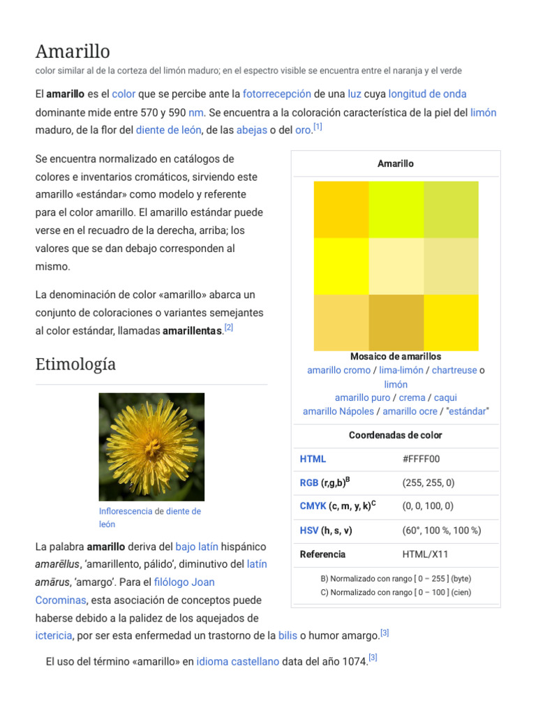 Características del Color Amarillo | PDF | Amarillo | Color