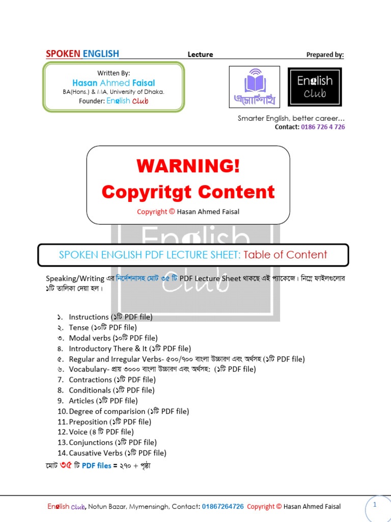 Instructions and Table of Content | PDF | Semantic Units | Syntax