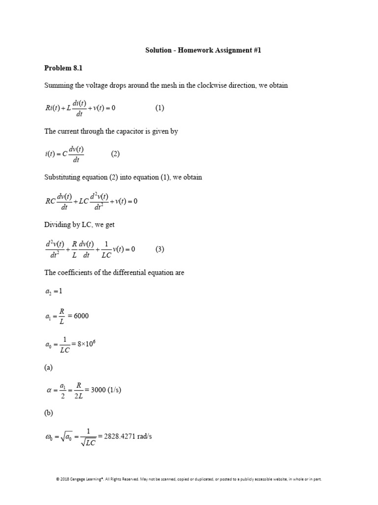 Homework #1 Solution | PDF | Electromagnetism | Electronics