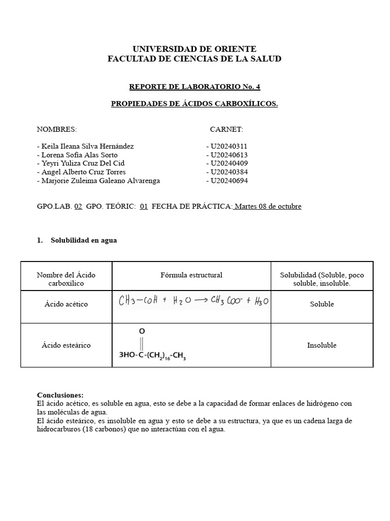 Formato de Reporte #4 | PDF | Bicarbonato de sodio | Aspirina