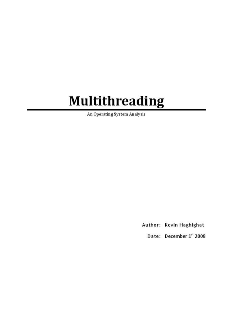 Multithreading: An Operating System Analysis | PDF | Thread (Computing) | Process (Computing)