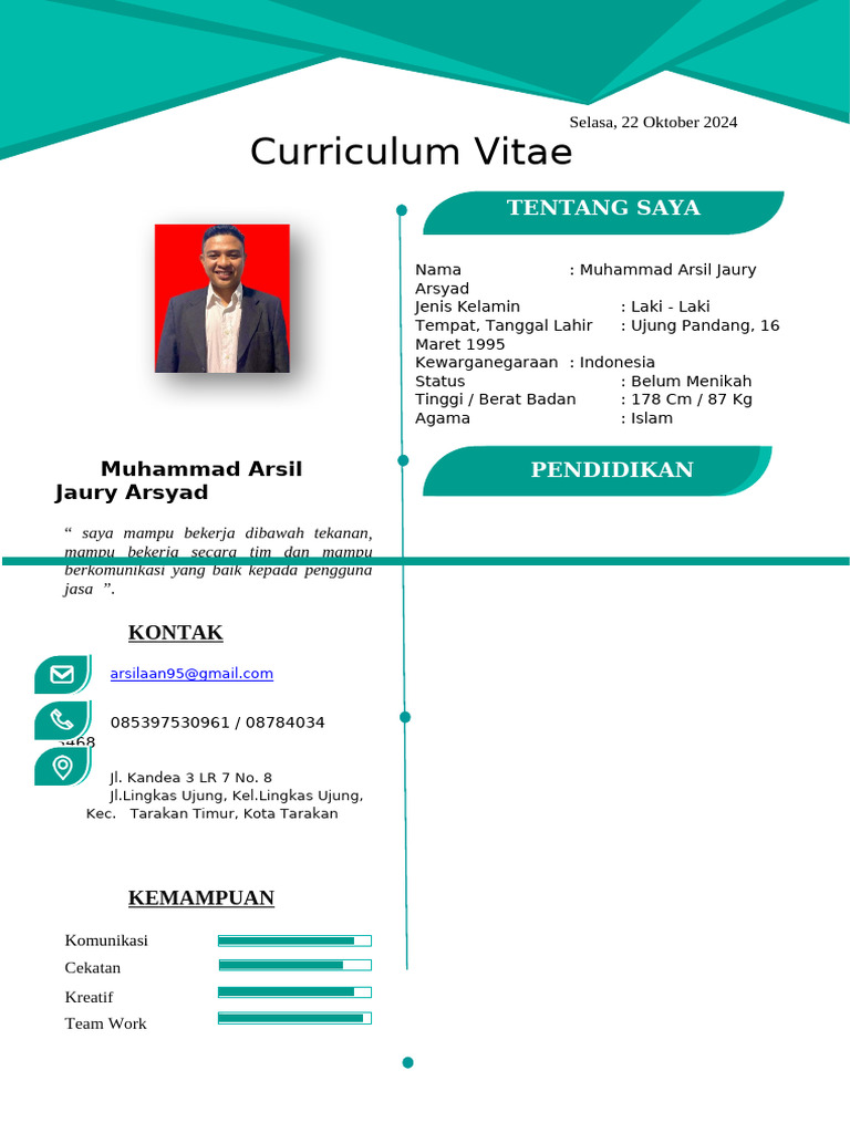 Curriculum Vitae Muhammad Arsil Jaury | PDF