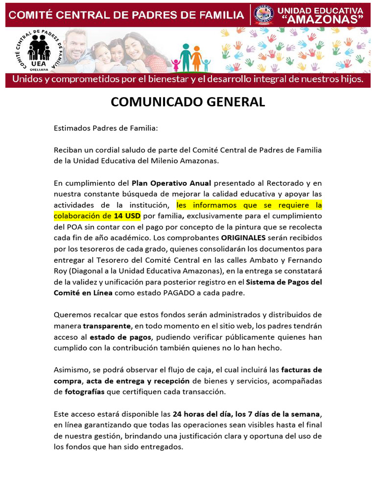 Comunicado 0001 | PDF | Agua | Plomería