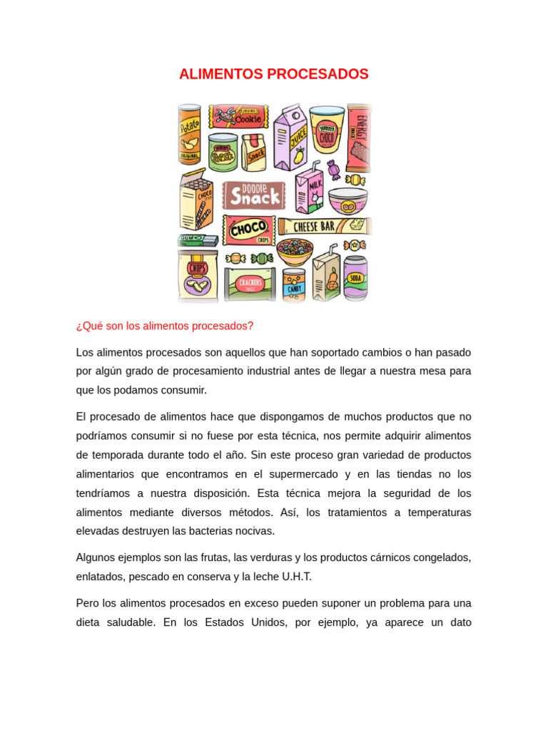 Alimentos Procesados | PDF | Alimentos | Dieta