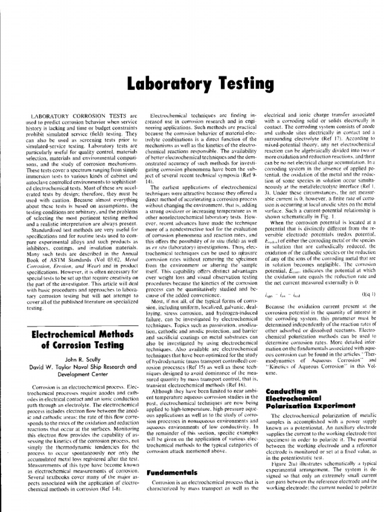 ASM Lab Corrosion Testing | PDF
