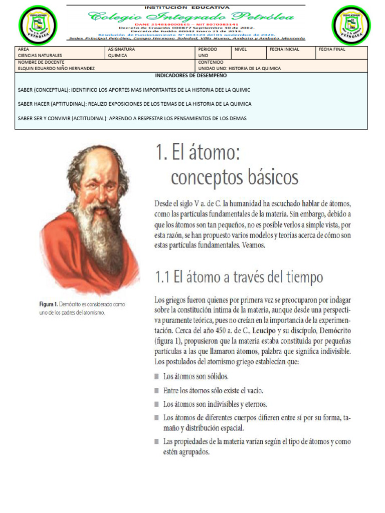 Quimica Tema Uno Septimo | PDF | Ciencias sociales | Arte