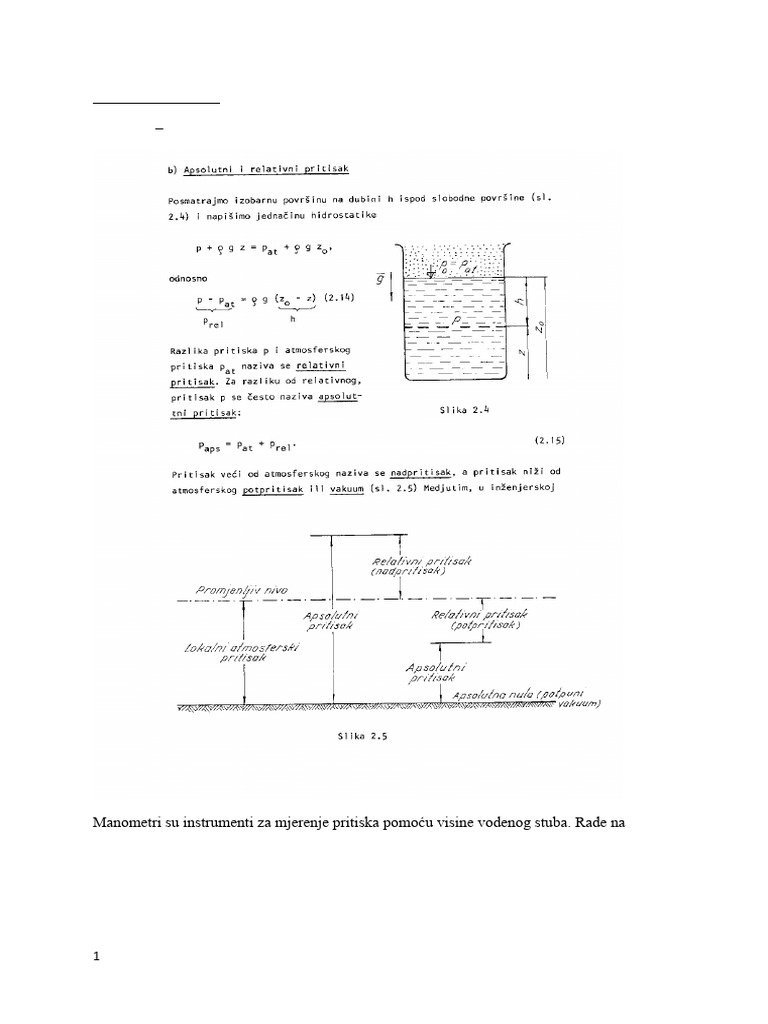 I STATIKA FLUIDA - Manometri 3,4 | PDF