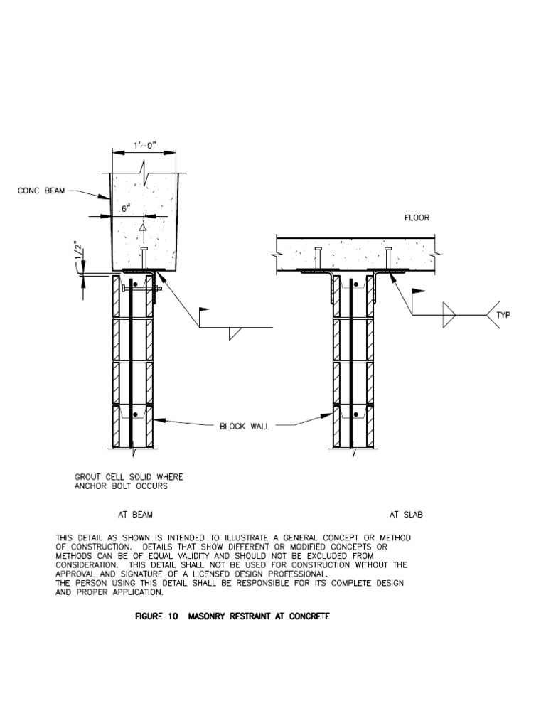 F7 - 10-Masonry Restraint at Concrete | PDF