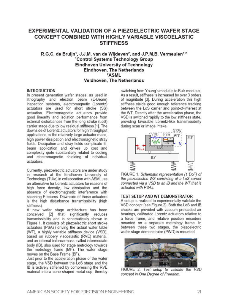 Piezoelectric Wafer Stage Validation | PDF | Stiffness | Actuator