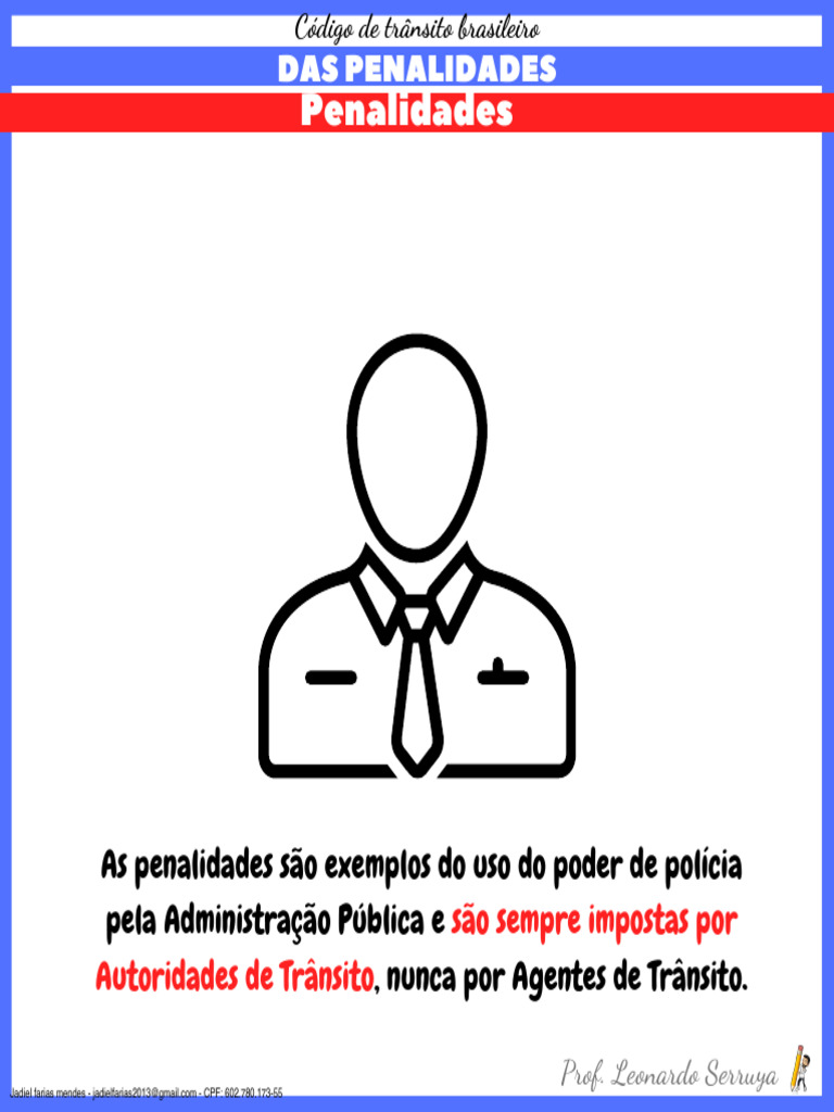 Penalidades no Código de Trânsito Brasileiro | PDF | Tráfego