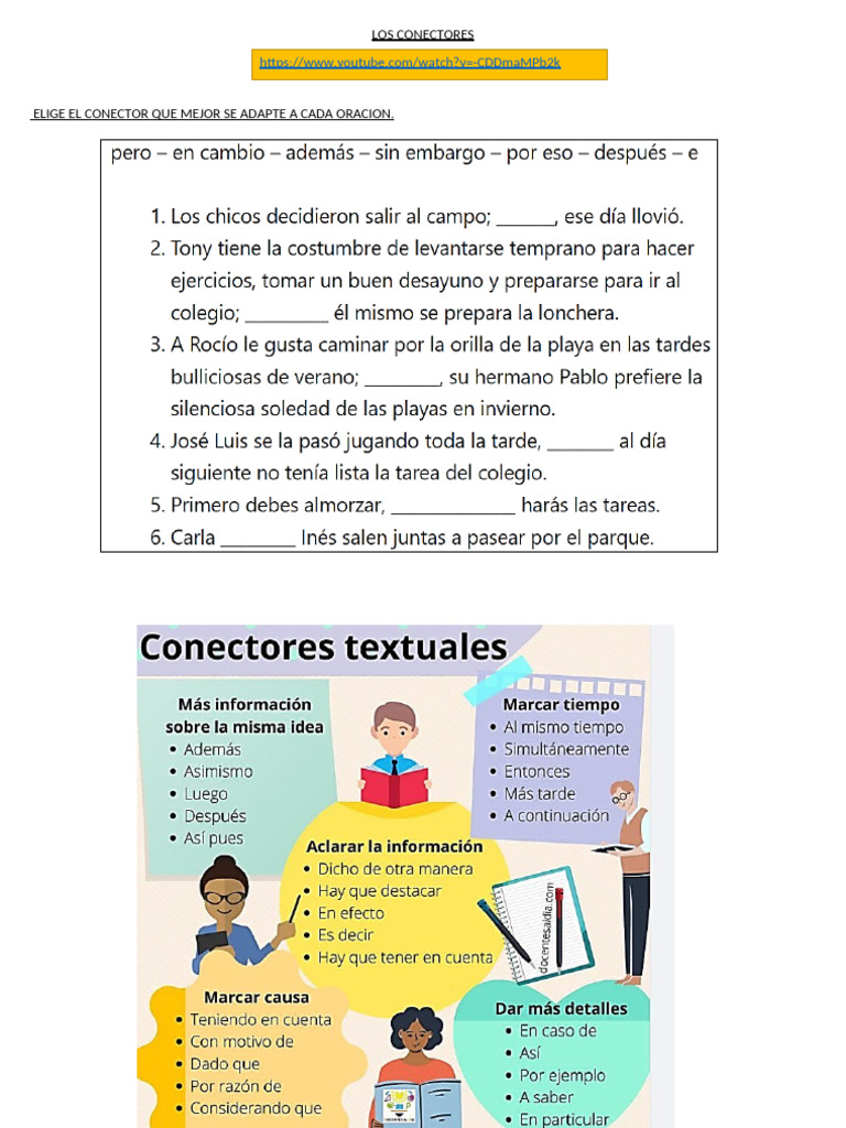 Ejercicios de Conectores en Oraciones | PDF | Informática