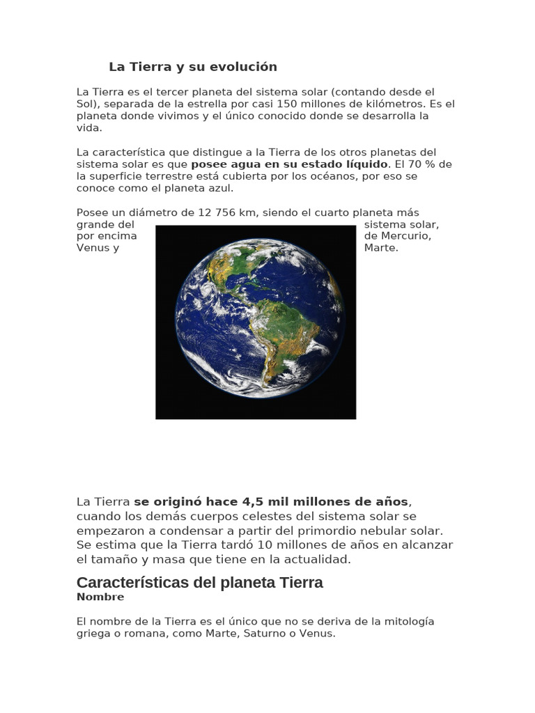 La Tierra y Su Evolución | PDF | Tierra | Sistema solar
