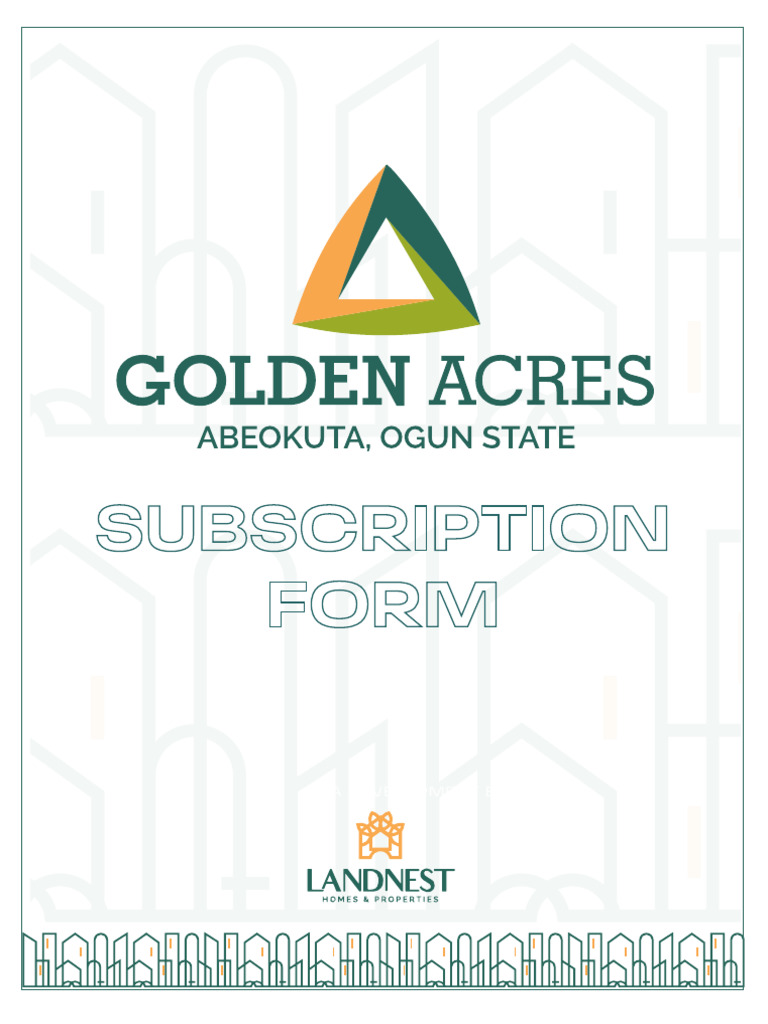 Golden Acres Subscription Form | PDF | Identity Document