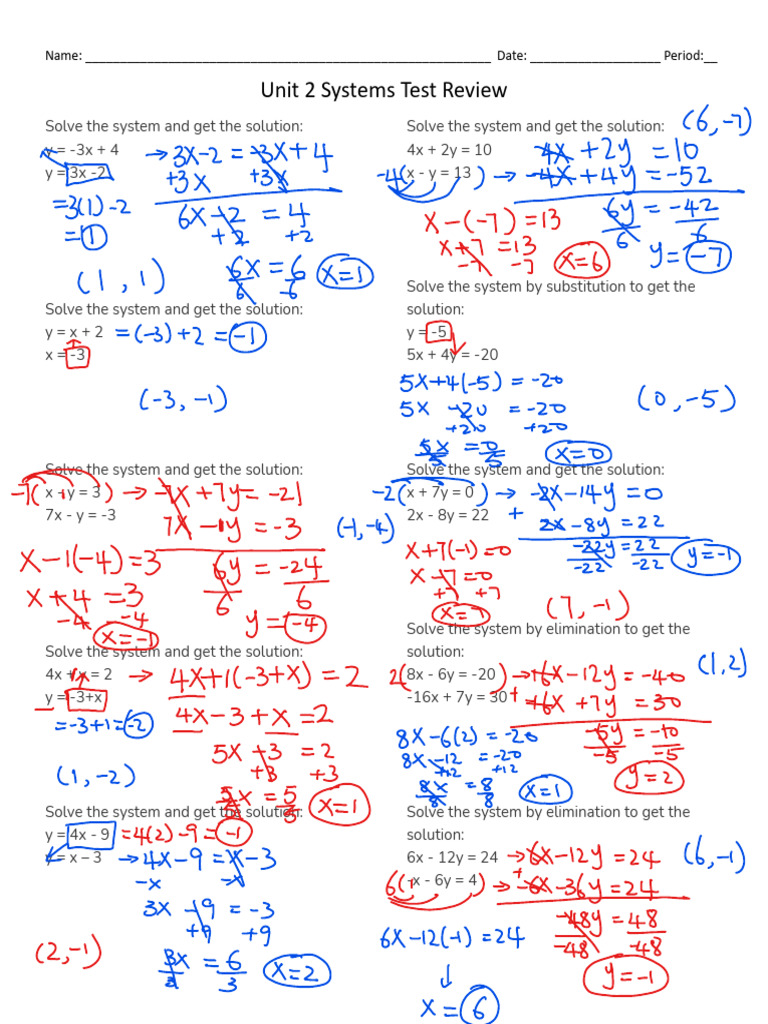 Unit 2 Systems Test Review Answer Key | PDF | Nickel (United States ...