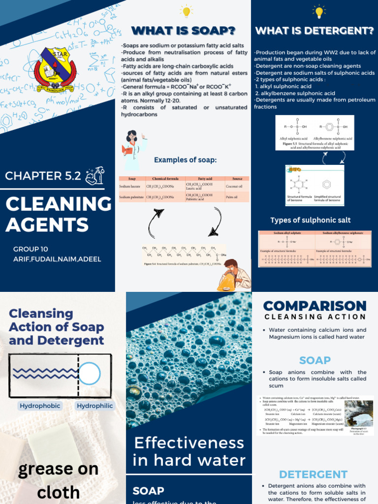 Cleaning Agents | PDF | Detergent | Salt (Chemistry)